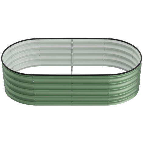 160CM W Gardens Plan Oval-Shaped Galvanized Steel Raised Garden Bed
