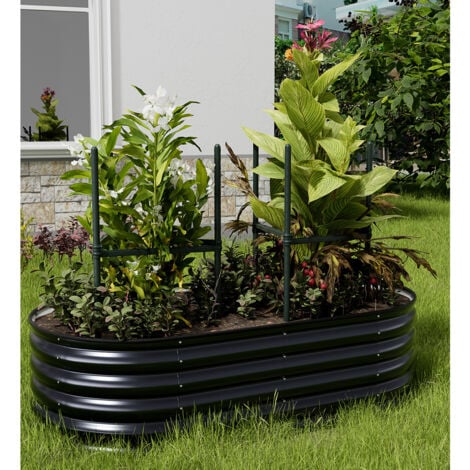160cm W Gardens Plan Oval-Shaped Galvanized Steel Raised Garden Bed