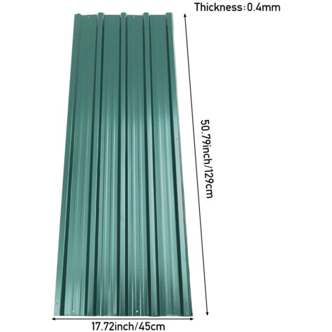 Green Set of 6 Steel Corrugated Panels