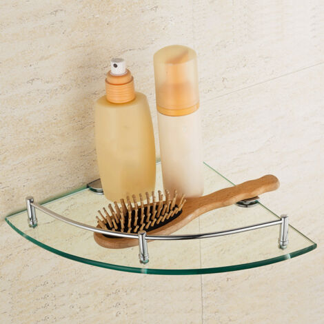 Corner Glass Shower Storage Shampoo Holder, 25x25CM
