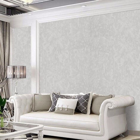 Plain Grey Non-Woven Embossed Wallpaper