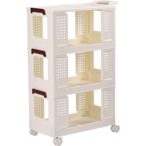 3-Tier Rectangular Folding Storage Cart
