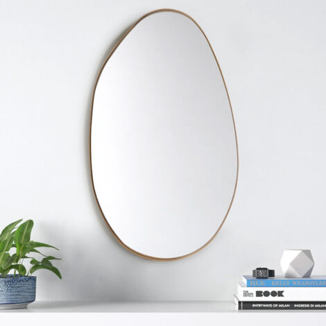 Gold Irregular Metal Framed Wall Mirror Decorative
