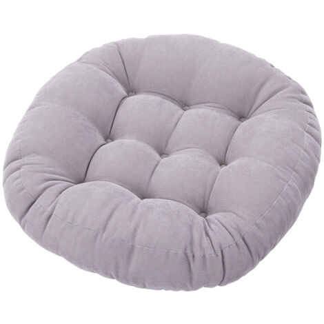 Grey Round Corduroy Tatami Seat Cushion