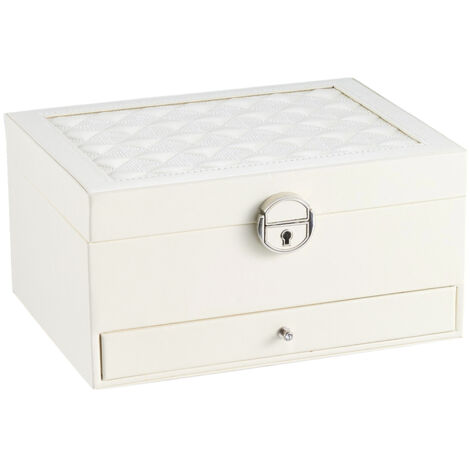 PU Leather Jewellery Box with Mechanism Key Lock