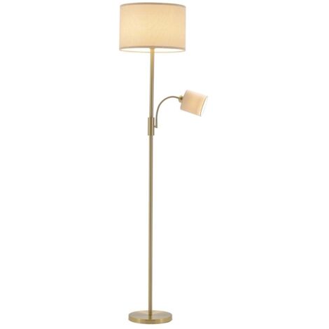 E27 2-Light Floor Standing Lamp with Adjustable Head