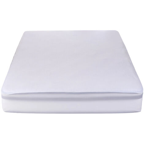 White Super Soft Waterproof Mattress Protector 150cm W x 200cm D x 40cm H