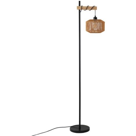 Modern Floor Lamp with String-Wrapped Shade