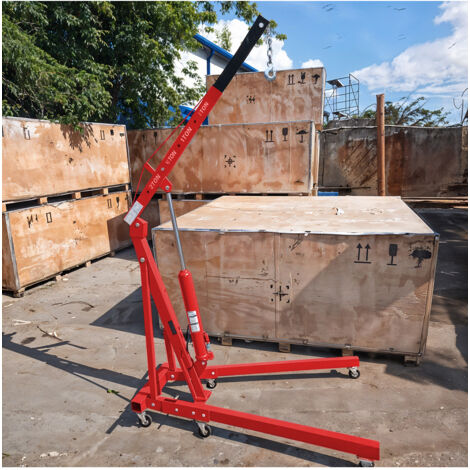 Red Heavy-duty Hydraulic Engine Crane