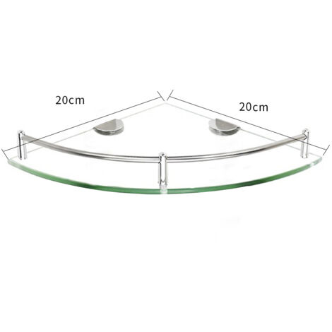 Corner Glass Shower Storage Shampoo Holder, 20x20CM