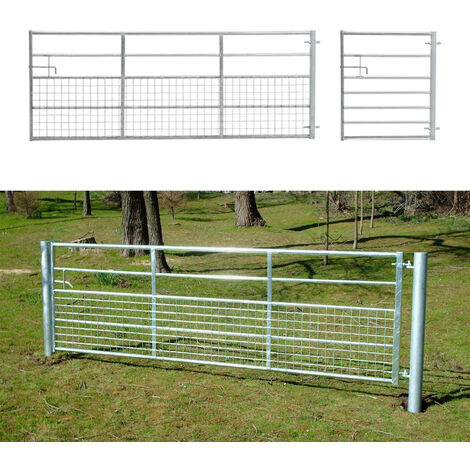 Livingandhome Galvanized Metal Field Gate Farm Gate, 4FT/1.2M