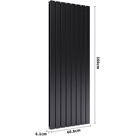 1824W Steel Smoke Grey Vertical Tall Radiator with Double Panel