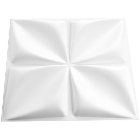 12pcs Decorative 3D Wall Panels White Diamond Design PVC