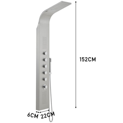 Silver Stainless Steel Exposed Shower Tower Panel