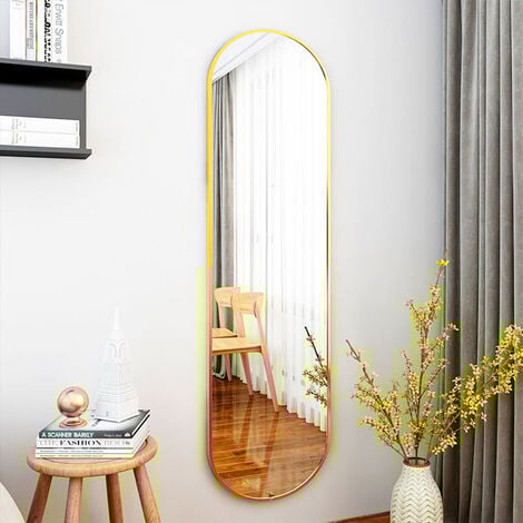 Gold 160cm Oval Full Length Wall Mounted Mirror