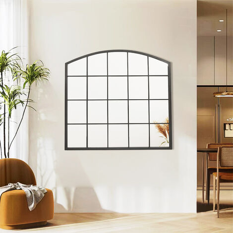 Black Industrial Arched Wall Mirror
