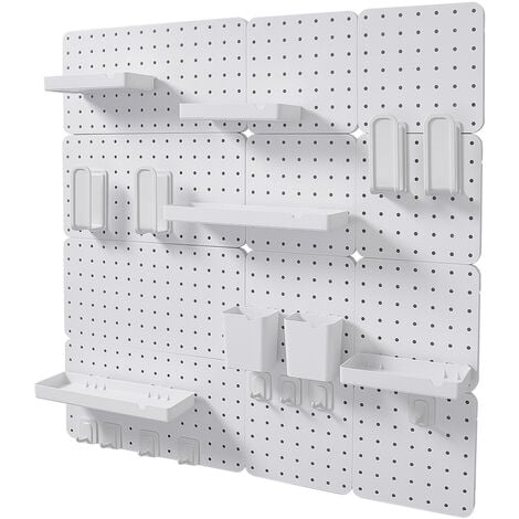 White Pegboard Wall Kitchen Storage Rack