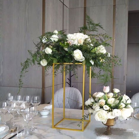 Gold Column Flower Stand for Wedding Decoration