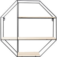 Octagonal Metal Floating Wall Display Shelf