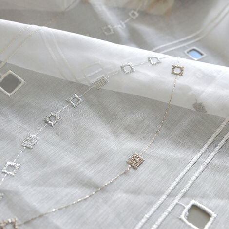 Modulable aux broderies de vagues Argent 45x180 cm