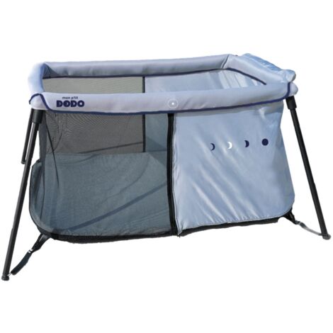 Lit parapluie bébé nomade Gris 60x120 cm