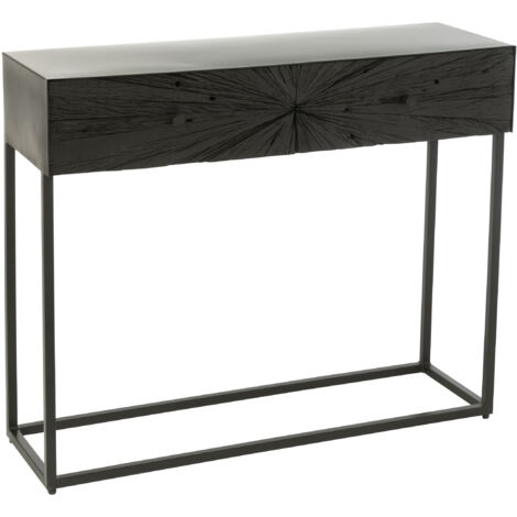 Console shanil en bois et fer Noir 100x80 cm