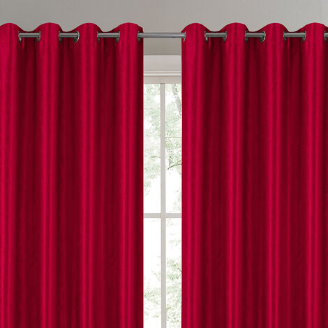 Paire de rideaux occultants à motifs géométriques Rouge 140x260 cm