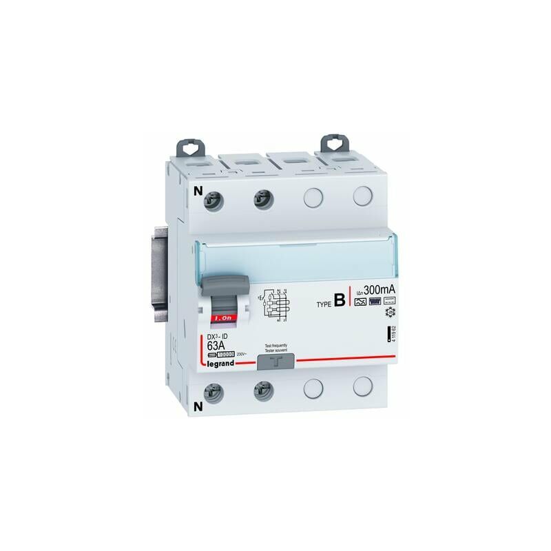 Interrupteur différentiel DX³-ID arrivée haute et départ bas par bornes à vis - 2P 230V 63A ...