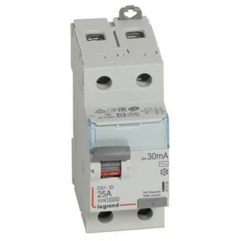 Interrupteur différentiel DX³-ID arrivée haute et départ bas à vis - 2P 230V 25A typeAC 30mA - 2 ...