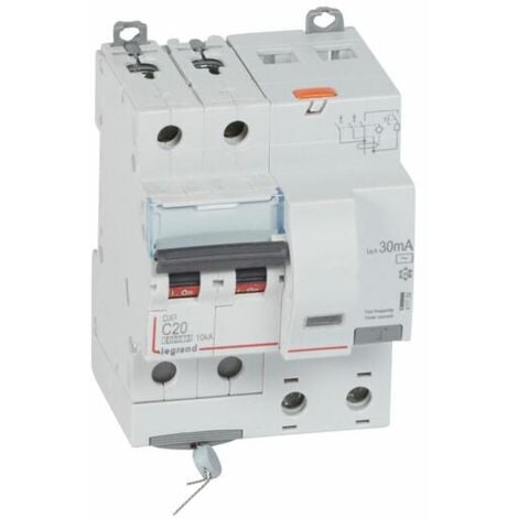 Disjoncteur différentiel monobloc DX³6000 10kA arrivée haute et départ bas à vis 2P 230V à 400V ...