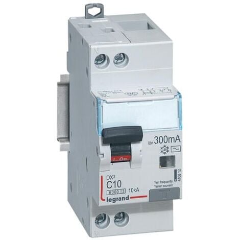 Disjoncteur différentiel monobloc DX³6000 10kA arrivée haute et départ bas à vis U+N 230V - 10A ...