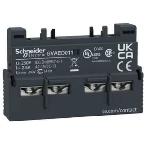 TeSys GV - bloc de contact auxiliaire - montage frontal - 1F+1O - GVAED011