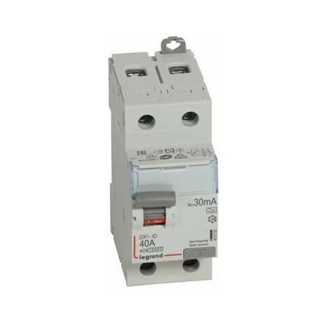 Interrupteur différentiel DX³-ID arrivée haute et départ bas à vis - 2P 230V 40A typeA 30mA - 2 ...