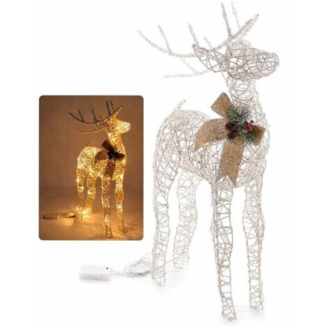 Renna Natalizia Luminosa in Rattan Decorazione Natalizia per Casa ...