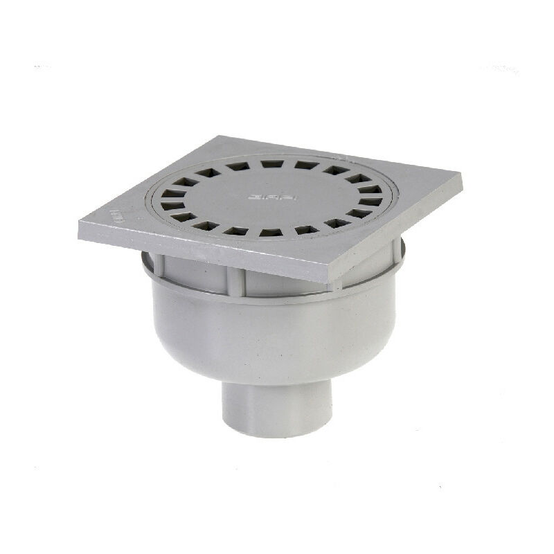 Siphon de sol cour PVC gris - Diam 100x100 mm