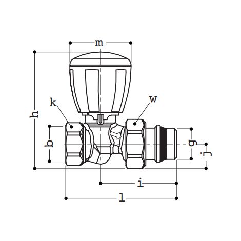 Robinet droit - R422X132 - Dimension 12x17 - Série fer