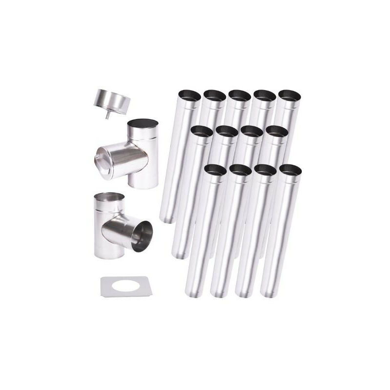 Kit conduit cheminée simple paroi de 13 m Ø 100/120/130/150/160/180/200 ...