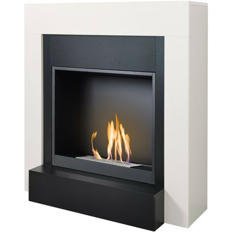 Insert bio-éthanol avec manteau SIMPLE 90x96x35cm blanc