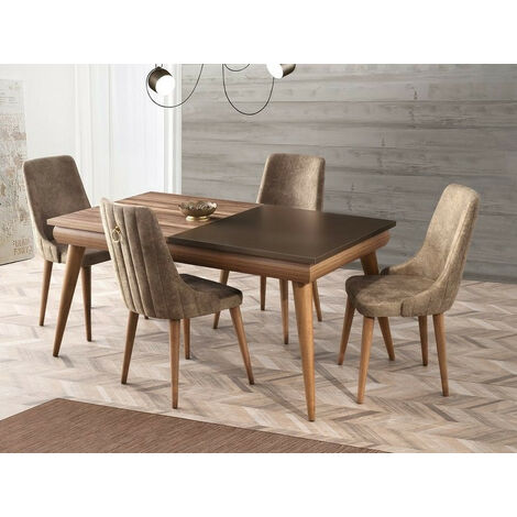 Salle à manger SAFIR noyer et cuivre