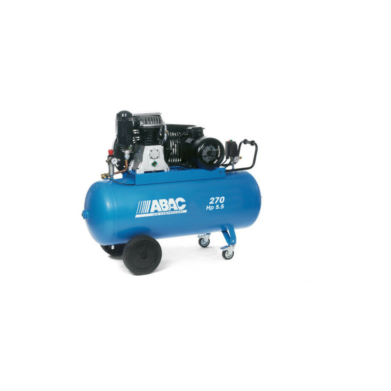 Abac - Compresseur à pistons bi-étagés 400 V Tri 270 L 40 m3/h 5.5 CV ...