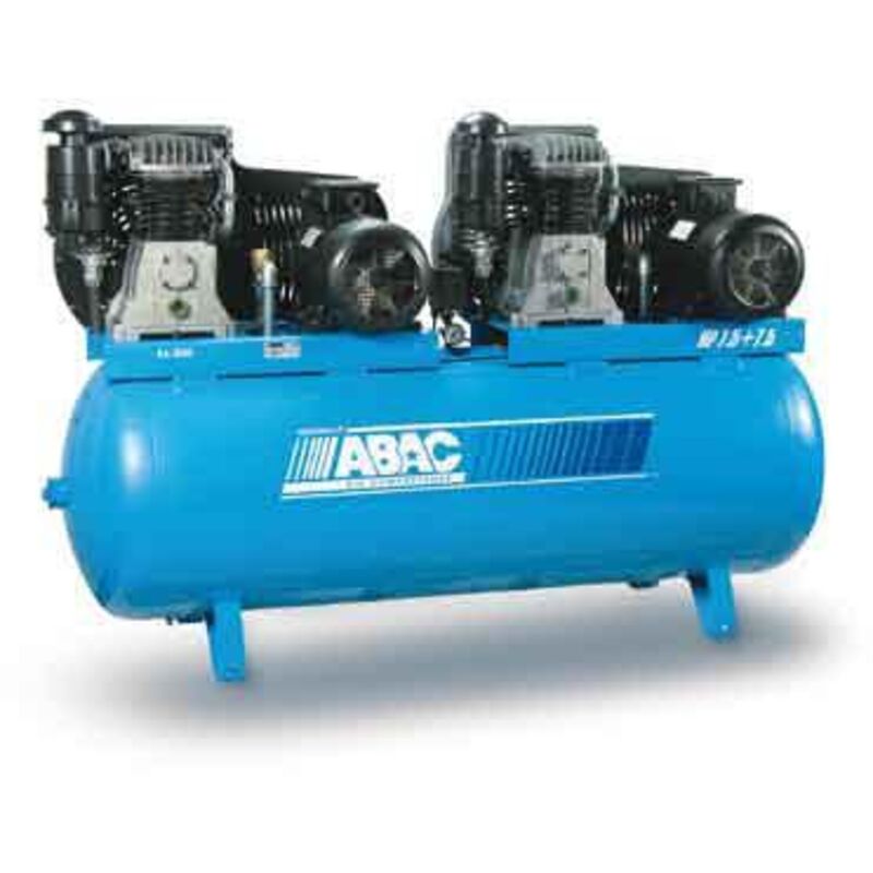 Abac - Compresseur à pistons bi-étagés 400 V Tri 270 L 54 m3/h 7.5 CV ...
