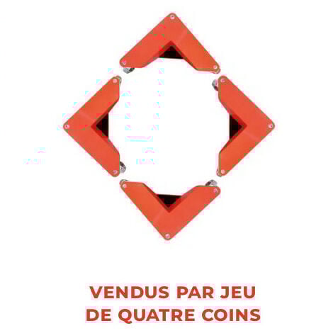 Jeu de 4 Coins roulants AR100A aluminium 400kg dimensions utiles ...