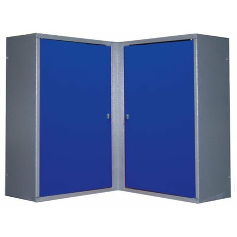 Kupper – Armoire murale d’angle 2 portes 4 étagères - Bleu marine