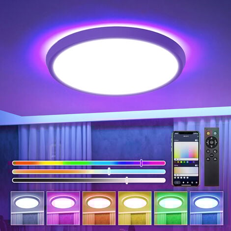 BlitzWOLF LED Luz de techo 50W 4100LM Smart WiFi RGB CCT Lámpara de ...