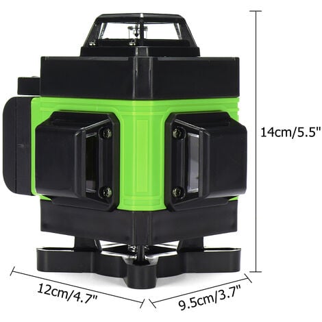 Nivel láser 4D Luz verde 360° Pantalla LED cruzada de 16 líneas Hasaki