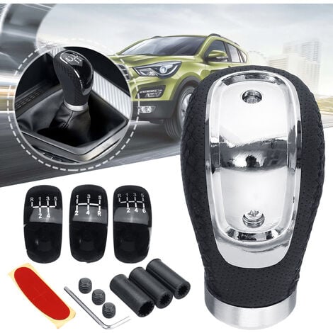 PU leather Universal Manual Transmission MT Car Gear Stick Shift ...