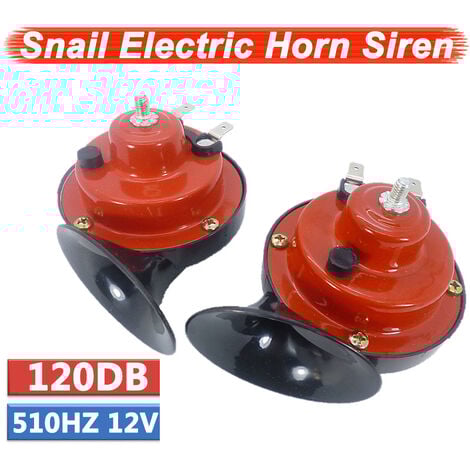 2pcs 120DB 510HZ 12V Loud Car Dual Tone Snail Electric Horn Siren for ...