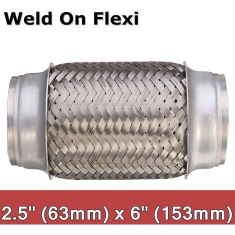 Weld on Exhaust Flexi Pipe Flexible Joint Repair Pipe Flex Tube 2.5x 6 ...