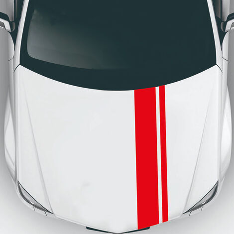 3pcs Red Car Racing Stripe Vinyl Sticker Decals For Cover Roof Trunk Door