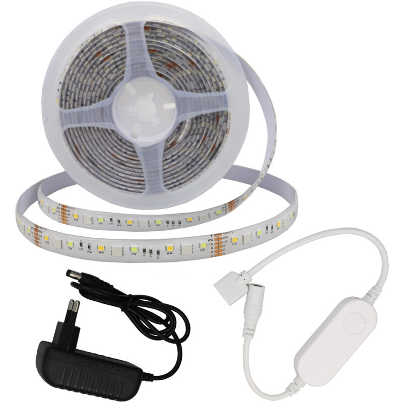 Striscia LED 12W DC12V 90 SMD/m lunghezza 3m - RGB+CCT